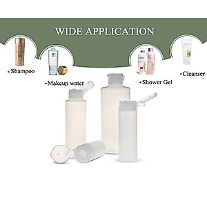 UPSTORE 2PCS Empty Refillable Plastic Clear Soft Tube Squeeze Bottle Jars With Flip Cover Cosmetic Makeup Packing Storage Holder Containers for Toner Lotion Shower Gel Cleaser Shampoo (200ml/6.8oz)