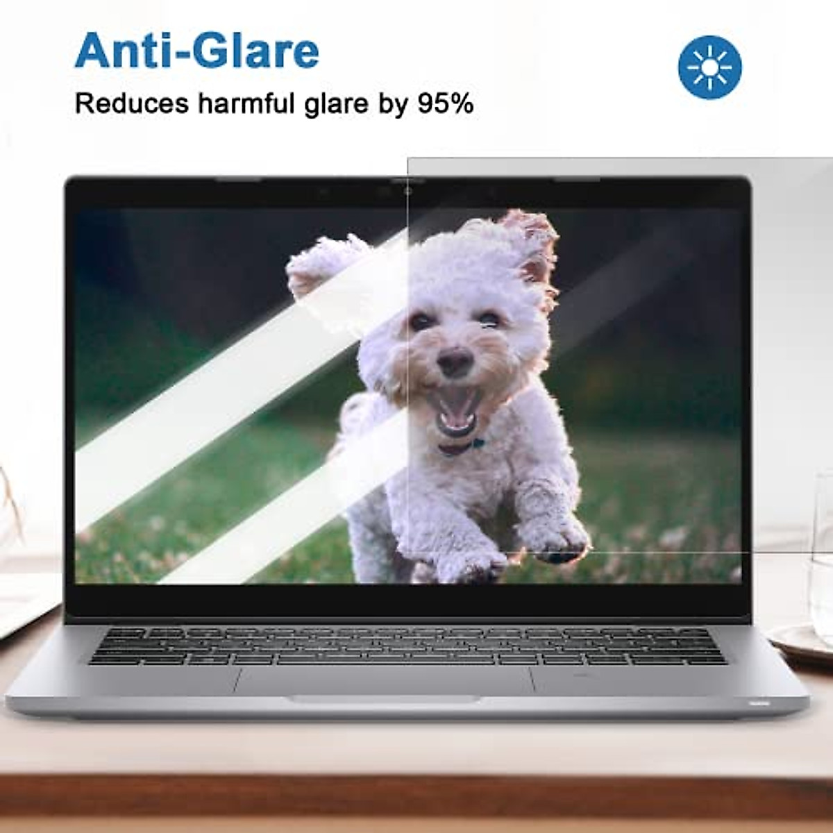 IPROKKO Laptop Privacy Screen 17 Inch for HP Dell Acer Asus Lenovo Thinkpad Envy XPS, 16:10 Aspect Removable 17in Anti Blue Light Glare Privacy Filter Shield, Anti Spy Computer Monitor Security Protector