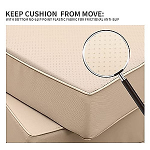 Valita 7 Piece Outdoor PE Wicker Furniture Set, Patio Black Rattan Sectional Sofa Couch with Washable Khaki Cushions…