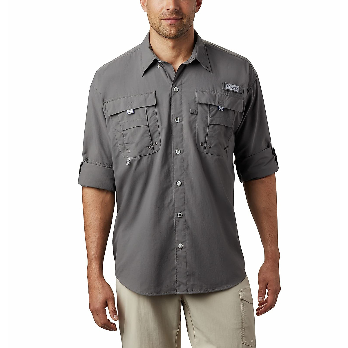 Columbia Men's Pfg Bahama Ii Long Sleeve Shirt, City Grey, X-Large
