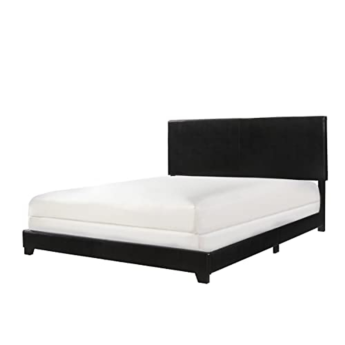 Crown Mark Erin Upholstered Panel Bed in Black, Full