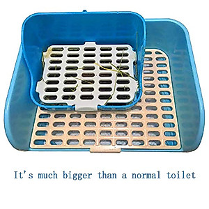 Hamiledyi Large Rabbit Litter Box Corner Bedding Box Chinchilla Toilet Trainer Square Potty Pet Pan for Adult Guinea Pig, Galesaur.Ferret and Other Animals