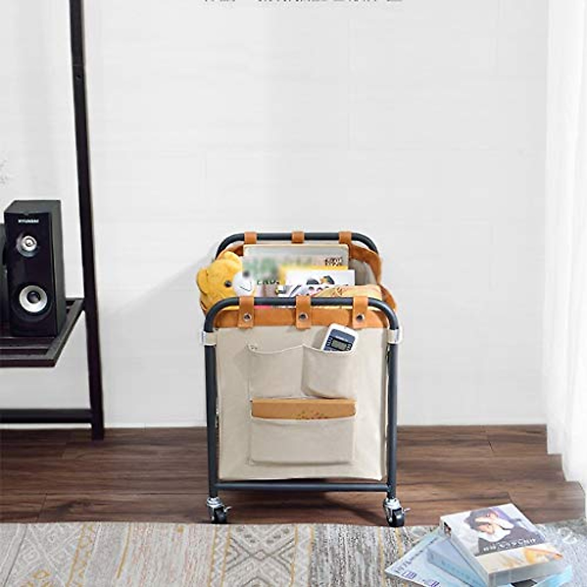 Newspaper Baskets Magazine Holder Newspaper Rack Foldable Mobile Storage Basket Living Room Newspaper Rack Magazine Rack Storage Rack Storage Book Shelf Book Shelf
