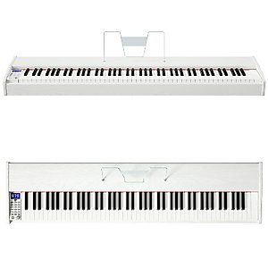 Costzon 88-Key Weighted Piano Keyboard Full Size, Portable Midi Keyboard Hammer Action Duet Mode with Sustain Pedal, Built-in Speaker, Headphone and Power Supply for Beginner/Adults (White)
