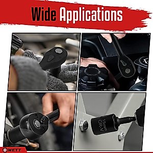 WETT 3/8" Drive Impact Socket Set, 95-Piece Socket Wrench Set, SAE/Metric, Deep/Shallow, CR-V Steel Kit, (5/16"-3/4", 8-22mm), 3/8" Ratchet Handle, Adapter, Extension Bar, Spark Plug Socket, 1/4" Bits