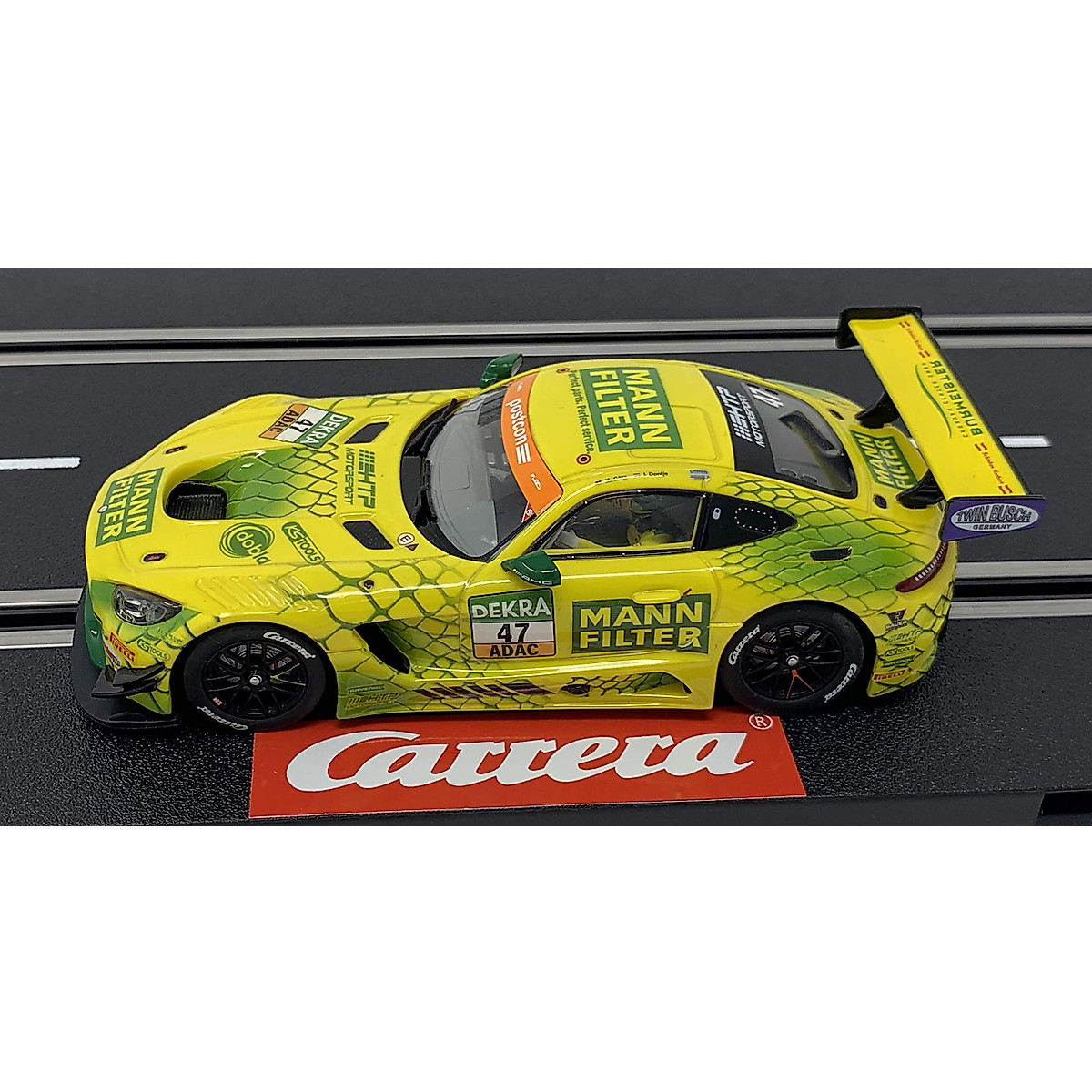 Carrera 30910 Mercedes AMG GT3 Mann Filter Team Hip No. 47 1:32 Scale Digital Slot Car Racing Vehicle for Carrera Digital Slot Car Race Tracks