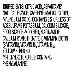 Great Value Sugar Free, Low Calorie ENERGY Peach Mango Drink Mix (Pack of 6)