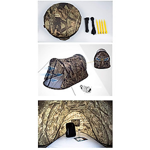 Gocher Outdoor Portable Automatic Pop Up Tent Camouflage Hiking Camping Fishing Tent Ultralight Waterproof Tent for 1-2 Person-（camo）