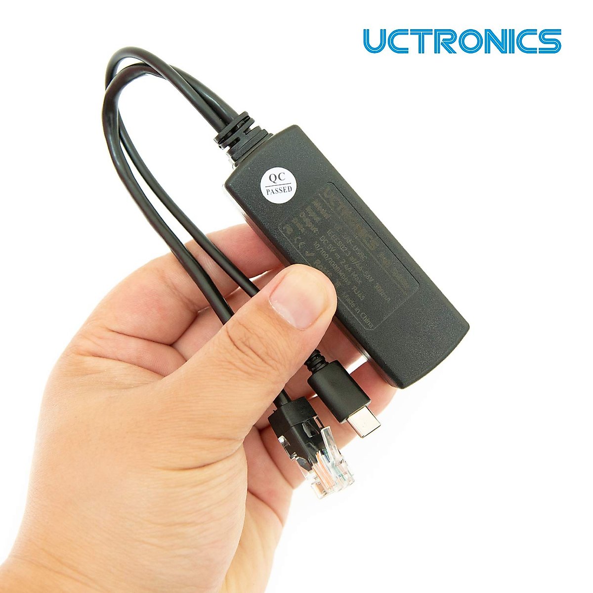 UCTRONICS PoE Splitter USB-C 5V - Active PoE to USB-C Adapter, IEEE 802.3af Compliant for Raspberry Pi 4, Google WiFi, Security Cameras, and More