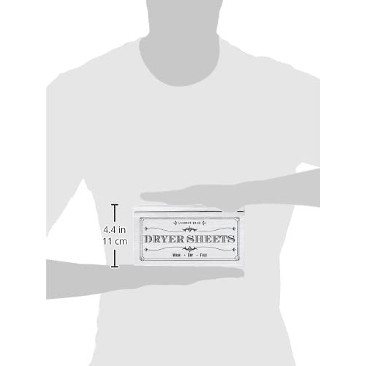 Dryer Sheet Holder for Laundry Room | Wooden Box Dryer Sheet Dispenser | Farmhouse Laundry Room Decor Accessories | Dryer Sheet Container with Lid | Laundry Room Organization Storage Container (Grayish White)| Laundry Softener Dispenser Sheets