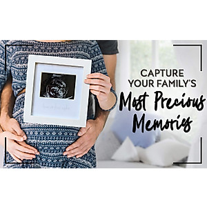 Green Pollywog | Sonogram Picture Frame | White Frame | Ultrasound Frame | Pregnancy Gifts for First Time Moms | Baby Ultrasound Picture Frame | Gifts for Parents/Grandparents | Nursery Decor