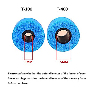 6 Packs (12 Pieces) 5mm Replacement Memory Foam Earplugs Sleeves, in-Ear Moniter Isolate Noise Earbud Cover Tips, T-400 (Medium, Red)