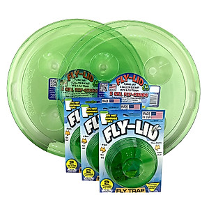 Billy-Bob Fly Lid Combo- Indoor Outdoor Eco Friendly Fly Control Pack - Includes 6 Fly-Lids (3-2 Packs) for Disposable Cups and 2 Fly-Lids for 5 Gallon Buckets