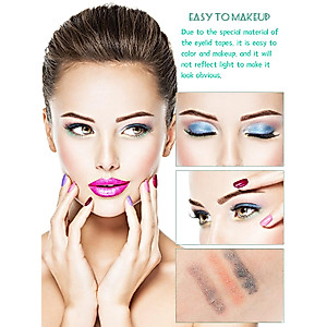 Lorvain 1800 PCS Breathable Eyelid Tape, 3 Rolls Single-sided Eye Stickers Sticky Natural Invisible Double Eyelid Sticker with Y Ford and Tweezers (Slim)