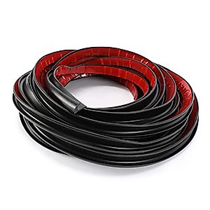 D-Lumina RV Rain Gutter, 30 Feet Length Rubber Drip Rail for Cars, Vans, Roof Rain Diverter Strip, Flexible J Shape Trims Molding to Control Water Runoff, w/Tape