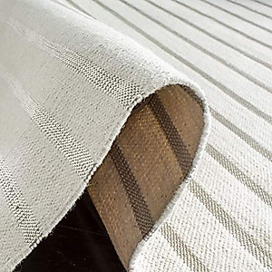 SAFAVIEH Dhurries Collection 5' x 8' White DHU313D Handmade Flatweave Premium Wool Area Rug