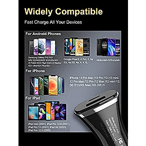 Amasrich 32W Total PD Super Fast Charging Car Charger for iPhone/iPad/Galaxy Note/Galaxy S/Galaxy A/Galaxy Z/GalaxyTab S,20W + 12W Dual Ports