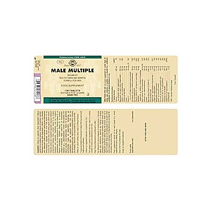 Solgar Male Multiple, 180 Tablets - Multivitamin, Mineral & Herbal Formula for Men - Advanced Phytonutrient - Vegan, Gluten Free, Dairy Free - 90 Servings