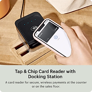 Shopify Tap & Chip Card Reader with Dock - POS Countertop Wireless Credit Card Reader Device + Holder Stand - Contactless Payment Point of Sale Station for Retail, Small Business