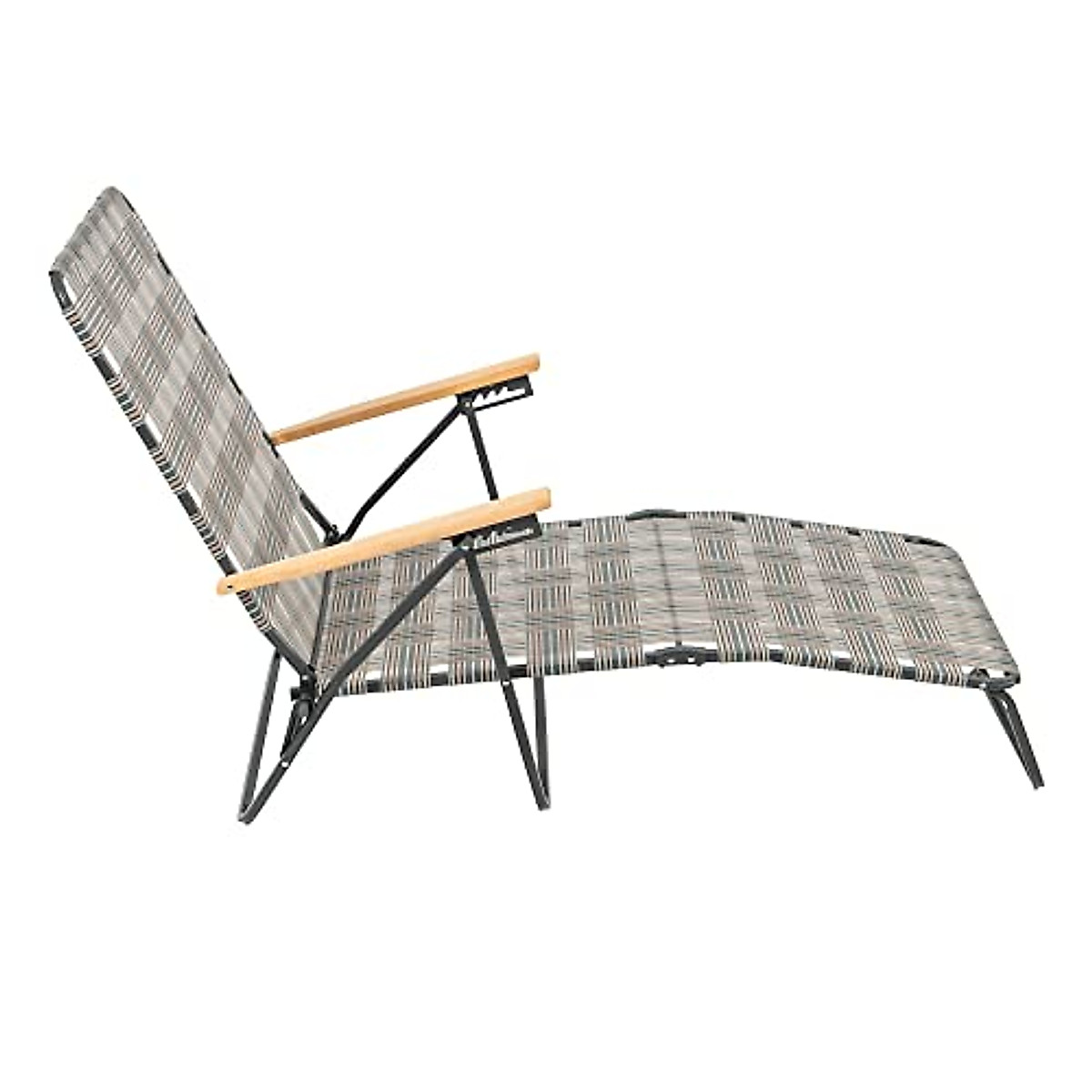 CAMP&GO 4-Position Folding Web Lawn Beach Lounger Chair, Multi