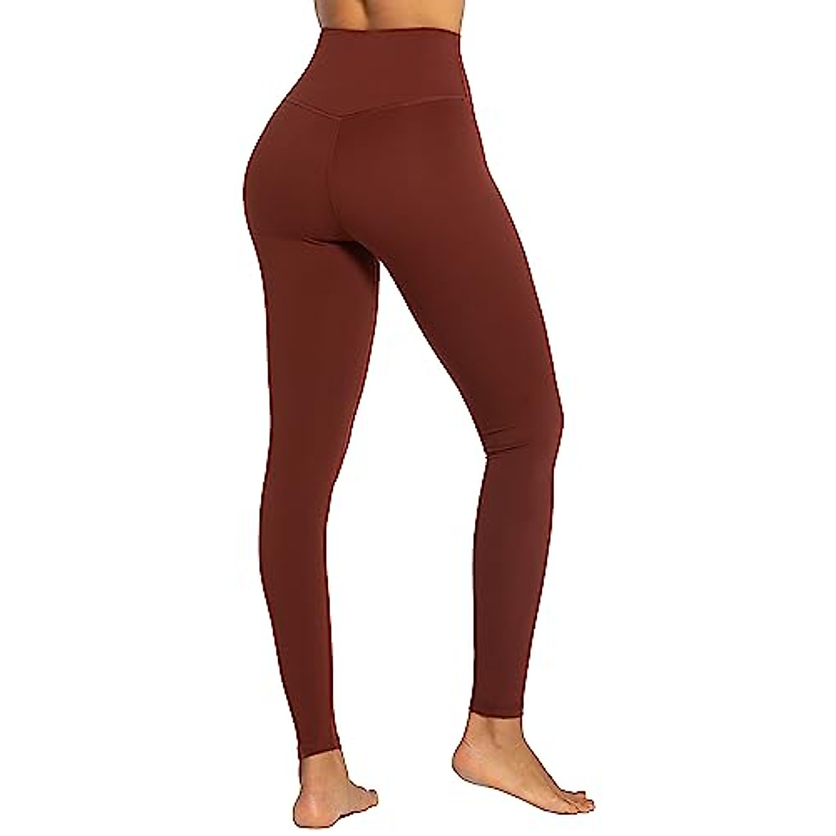Sunzel Workout Leggings for Women, Squat Proof High Waisted Yoga Pants 4 Way Stretch, Buttery Soft 28" Inseam Wine Red Medium