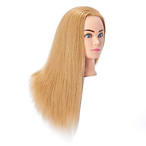 Hairingrid Mannequin Head 24"-26"100% Human Hair Hairdresser Cosmetology Mannequin Manikin Training Head Hair and Free Clamp Holder (R71906W2718H)