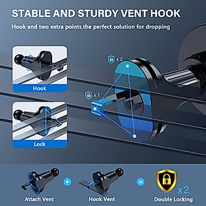 AUROX Phone Mount for Car Compatible for Magsafe Car Mount [Upgraded Vent Hook&Strong Magnets] 360° Adjustable Air Vent Cell Phone Holder Car for iPhone 16 15 14 13 12 Series & Most Smartphones (BLK)