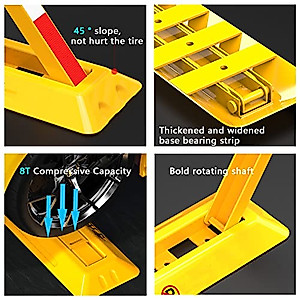 Folding Parking Barrier, Car Parking Pole Triangular, Removable Parking Space Lock, Manual Parking Blocker, Parking Security Bollards,48CM