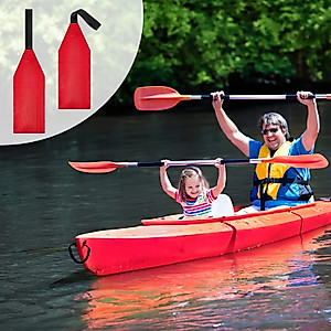 Frienda 2 Pieces Safety Travel Flag for Kayak Canoe Red Warning Flag with Webbing for Kayak SUP Towing Canoes Truck Safety Accessories Kit (Solid Color Style)