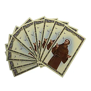 H HOLLY LINES St. Francis Prayer Cards Catholic Saint Francis of Assisi Holy Cards Set of Ten