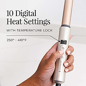 REMINGTON Shine Therapy Argan Oil & Keratin Infused 1 Inch Straight Barrel Curling Wand for Loose Waves, Includes Heat Glove