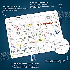 Legend Planner Daily for 3 Months – Undated Monthly Weekly & Daily Planner to Hit Goals. Organizer & Productivity Journal, A5 (Mystic Blue)