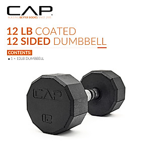 CAP Barbell 12-Sided Coated Dumbbell, 12 LB