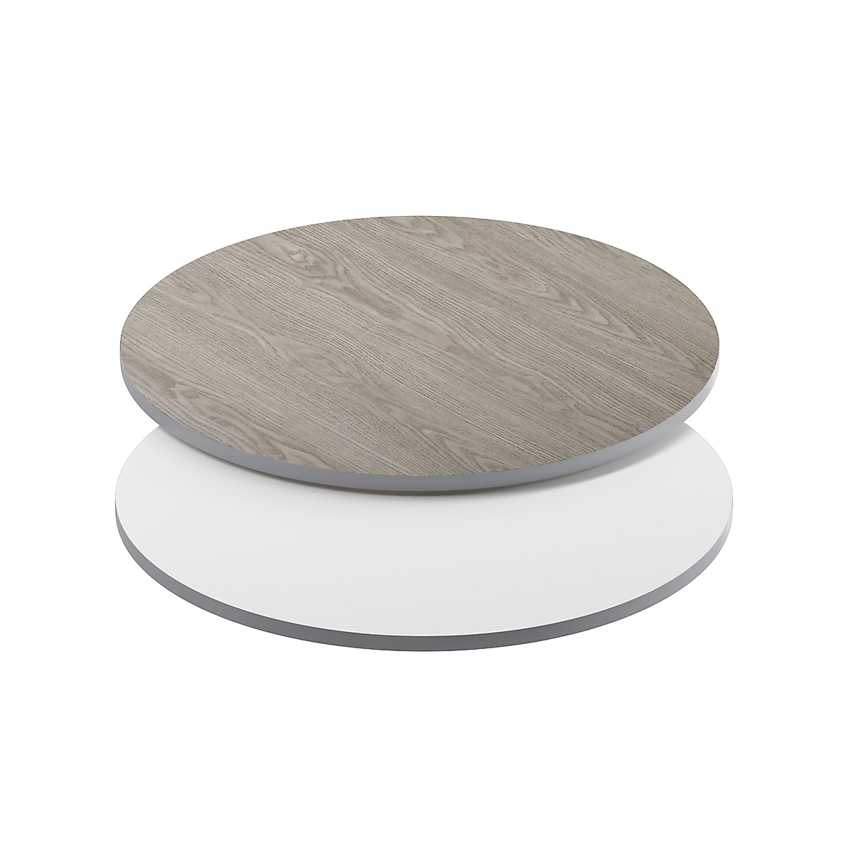 Flash Furniture 36" Round Table Reversible Laminate Top, White/Gray