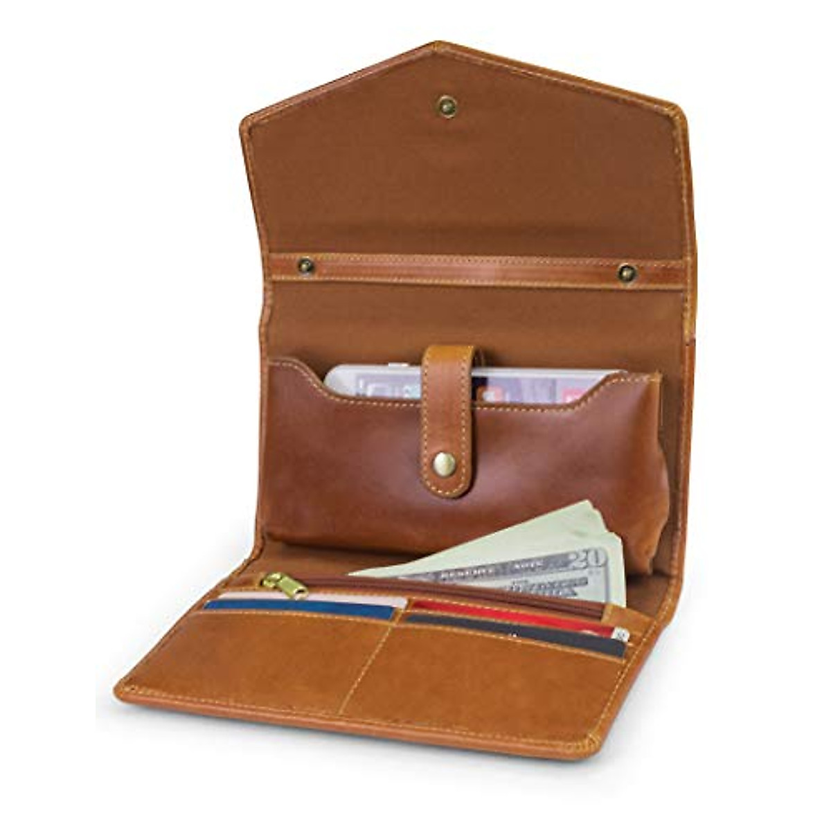 Timberland womens Rfid Leather Crossbody Wallet Phone Bag With Detachable Crossbody Strap Cross Body, Cognac (Buff Apache), One Size US