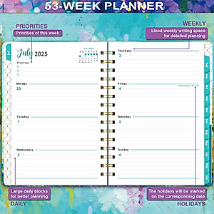 Planner 2023-2024 - Jul.2023 - Jun.2024, 2023-2024 Planner, Academic Planner 2023-2024, 2023-2024 Planner Weekly & Monthly with Tabs, 6.3" x 8.4", Hardcover + Back Pocket + Twin-Wire Binding, Daily Organizer - Oil Painting
