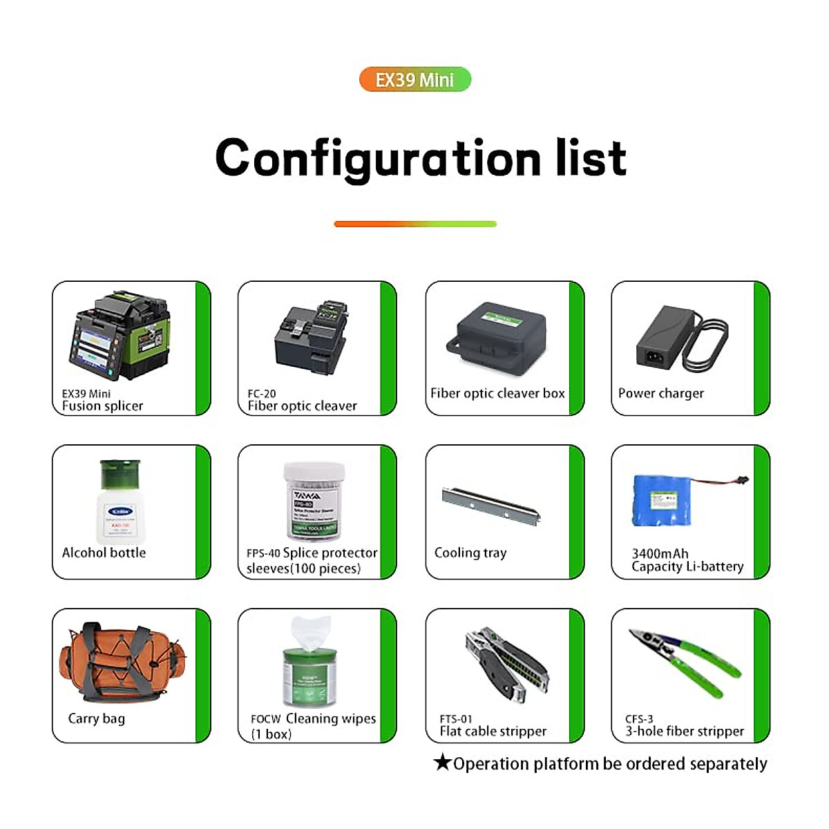 Komshine Optical Fusion Splicer EX39 FTTH Mini Fiber Fusion Splicer Machine Kit 8s Fast Splicing Fast-Heating 18s with Fiber Cleaver FC-30 Welding Machine Empalmador De Fibra óptica
