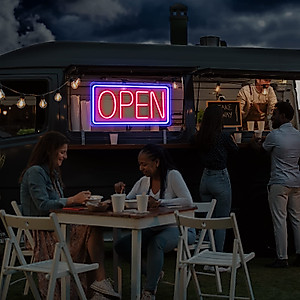 KABOER Neon Open Sign,16"x 9" LED Lights Open Sign Christmas Decoration,New Ultra Bright LED Neon Sign Wall Art for Business Bar Salon Shop Club(OPEN)