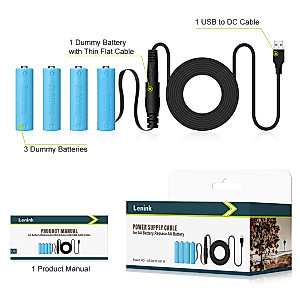 Lenink Power Supply Cable for AA Battery, Replace AA Battery