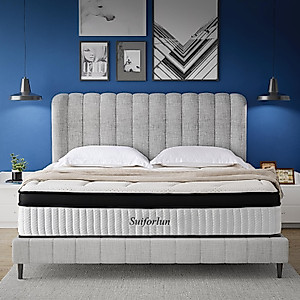 Suiforlun Twin Mattress, 14 Inch Gel Memory Foam Hybrid Mattress with 7 Premium Layers, Euro Top Luxury Single Bed Mattress in a Box, Cooling Comfort & Pain Reilef, Medium-Firm