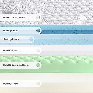 PrimaSleep 9 Inch Multi Layer Gel-Infused Memory Foam Mattress, Full, White