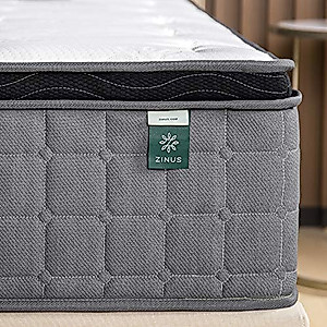 ZINUS 12 Inch Cool Touch Comfort Gel-Infused Hybrid Mattress / Pocket Innersprings for Motion Isolation / Mattress-in-a-Box, Twin