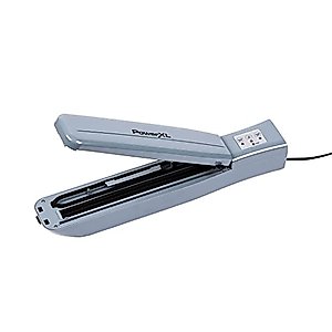 PowerXL Duo NutriSealer Food Vacuum Sealer Machine with Vacuum Seal Bags & Rolls, Double Airtight Sealing with Built-in Cutter, Small Snack Bag Capability, Safety Certified, Lab Tested, LED Indicator Lights, 11 inch (Slate)
