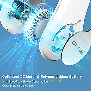 CL FUN Neck Fans Portable Rechargeable, Portable Bladeless Neck Fan for Women Men, Personal Fans for Your Neck, Battery Operated Fan Blow Cold Air, 3 Speeds Ultra-Quiet Wearable Fan for Outdoor Indoor