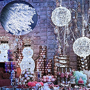 Hopolon 100LED White Christmas String Lights, 33ft Extendable Christmas Lights Outdoor Waterproof, 8 Modes LED White String Lights Indoor for Tree Wedding Party Garden Patio Decoration