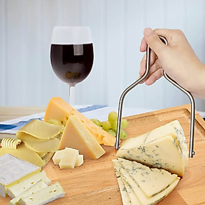 Cheese Slicer & Cheese Cutter Stainless Steel Cheese Slicers with Wire | Cheese Slicer for Block Cheese & Butter Slicer