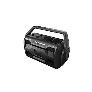 Monster Nomad | Portable Indoor/Outdoor Bluetooth and NFC Speaker, 30 Watts of Powerful Premium Sound, 30 Hours of Playtime, IPX4 Water Resistant, USB Port and Microphone/Guitar Input (Black)