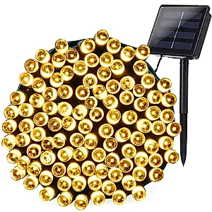 Joomer Solar Christmas Lights 72ft 200 LED 8 Modes Solar String Lights Waterproof Solar Fairy Lights for Christmas Decorations (Warm White)