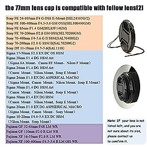 Center Pinched R5 R6 Lens Cap for Canon RF 24-105 mm f/4L and RF 24-105mm f/4-7.1 Lens for Canon EOS R5 R6 EOS R RP Digital Camera, Fire Rock Snap-On 67mm+77mm Camera Lens Cap-1+1Packs