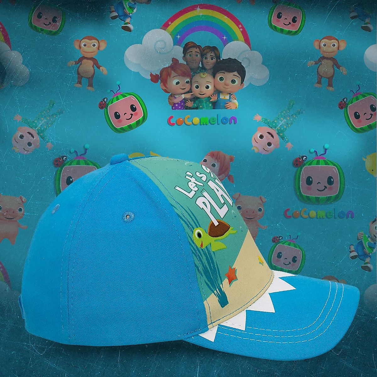 Cocomelon Toddler Hat, Cotton Baseball Hat with Cocomelon Designs, Adjustable & Lightweight Baseball Cap for Toddlers